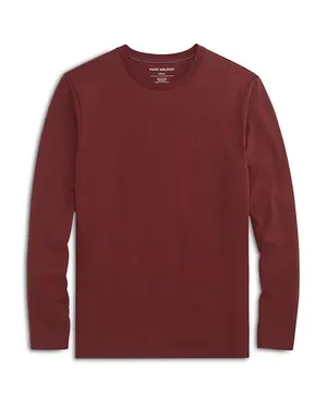 Mack Weldon Long Sleeve Pima Crewneck Tee - Aged Port
