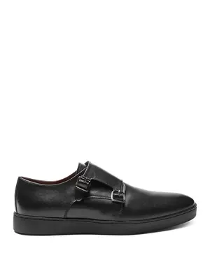 Bruno Magli Palestro Hybrid Double Buckle Monk Strap Shoes - Black