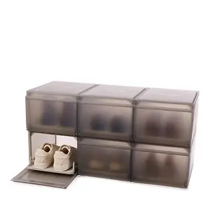 JOSEPH JOSEPH Shoecase Premium Shoe Storage Box, 6 Pack - Grey