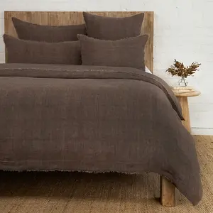 POM POM AT HOME Hunter Duvet Cover, Queen - Walnut