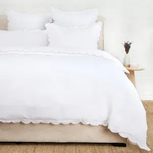 POM POM AT HOME Kelly Duvet Cover, Queen - White/flax