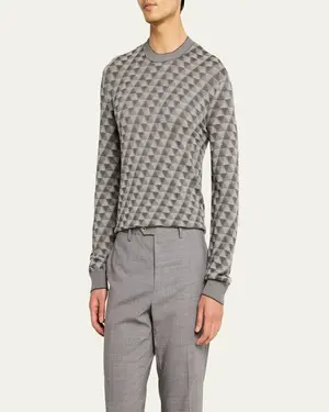 Giorgio Armani Tricolor Triangle Wool Sweater