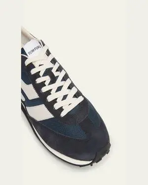 TOM FORD Mick Tech Fabric And Suede Sneakers - White/black