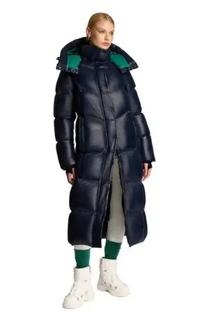 ALPENHAUS Meribel Maxi Quilted Puffer Coat - Midnight