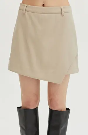 CRESCENT Wrap Mini Skort - Bone