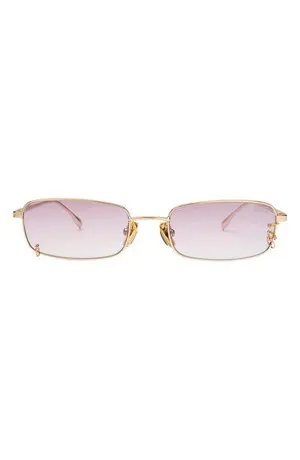 Dezi Hooked 54mm Rectangular Sunglasses - Gold / Pink Faded Flash