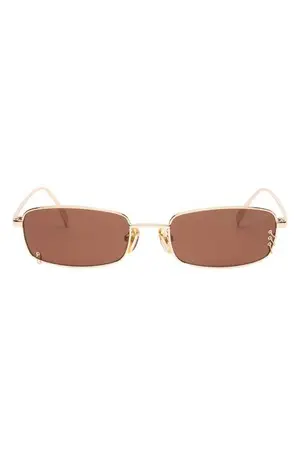 Dezi Hooked 54mm Rectangular Sunglasses - Hooked Gold / Cognac