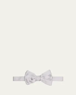 Giorgio Armani Giorgio Armani Silk Bow Tie Silver