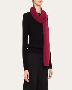 THE ELDER STATESMAN Jersey Cashmere Scarf - Merlot