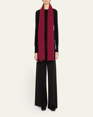 THE ELDER STATESMAN Jersey Cashmere Scarf - Merlot