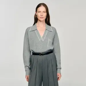 Sandro Open Polo-collar Neck Sweater