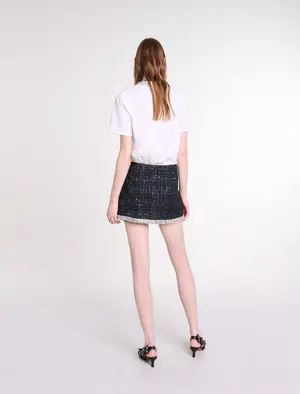 Maje Sequined Tweed Skort