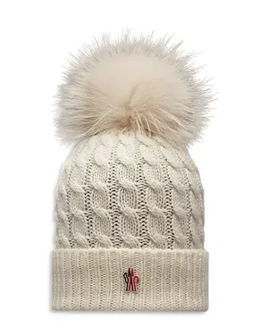 Moncler Pom Pom Beanie - White