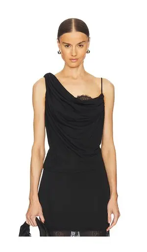 L'academie Belmore Top With Draped Silhouette And Tie Back