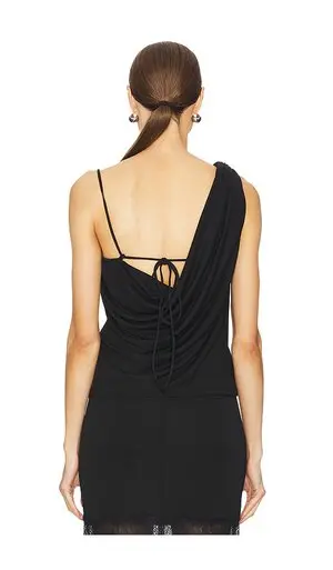 L'academie Belmore Top With Draped Silhouette And Tie Back