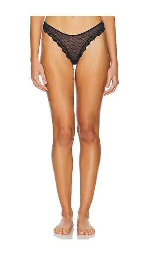 Free People X Intimately Fp Mid Week Thong In In Black - Black Combo