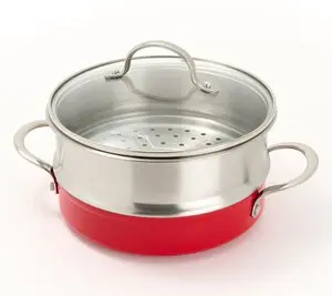 GOOD HOUSEKEEPING Ss 8' Sauteuse Pan W/ Steamer And Glass Lid - One-color