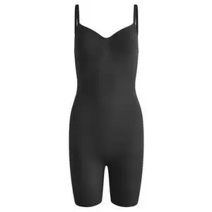SKIMS Seamless Sculpt Bodysuit Mid-thigh W/ Open Gusset Onyx