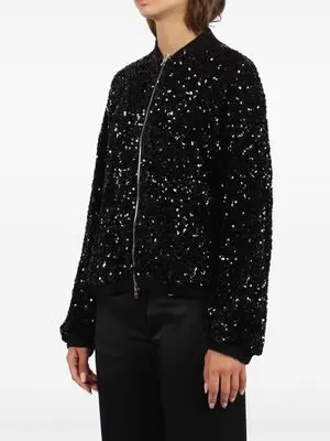 Herno Sequin-embellished Bomber Jacket - Black