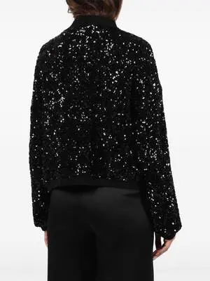 Herno Sequin-embellished Bomber Jacket - Black