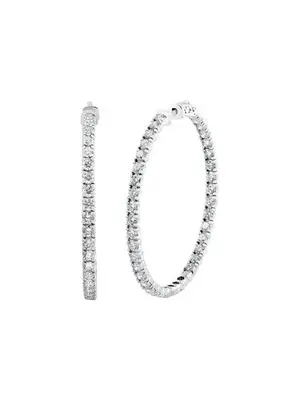 BLISS DIAMOND 8.00ct Lab Grown Diamond Hoop Earrings 14k Gold - 14k White Gold