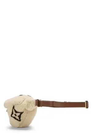 LOUIS VUITTON Natural Shearling Monogram Teddy Bumbag