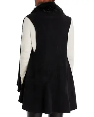 Surell Faux Fur Trimmed Knit Vest