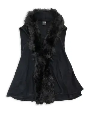 Surell Faux Fur Trimmed Knit Vest