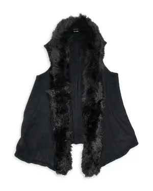 Surell Faux Fur Trimmed Knit Vest