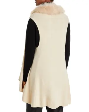 Surell Faux Fur Trimmed Knit Vest