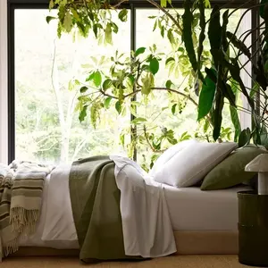 BROOKLINEN Ribbed Matelasse Standard Sham, Set Of 2 - Fresh Moss