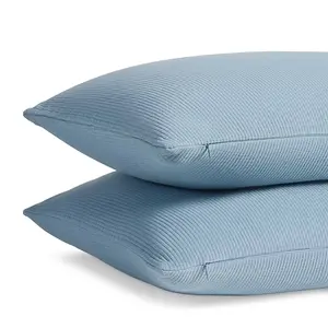 BROOKLINEN Ribbed Matelasse Standard Sham, Set Of 2 Storm
