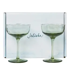 JULISKA Puro Cocktail Coupe Glasses, Set Of 2 - Basil