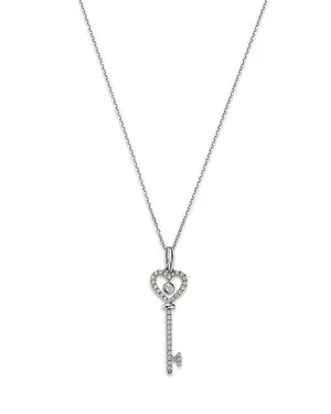 Bloomingdale'S Diamond Key Pendant Necklace - White