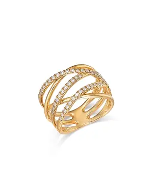 Bloomingdale'S 14k Yellow Diamond Crisscross Ring - Gold