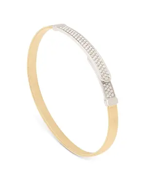 Marco Bicego 18k Gold And Diamond Masai Bangle - White/gold