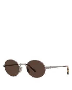 Loewe Slim Oval Sunglasses, 48mm - Ruthenium/green