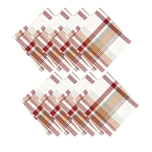 ELRENE HOME FASHIONS Seneca Plaid Harvest Cotton Napkins, Set Of 8 - Multi