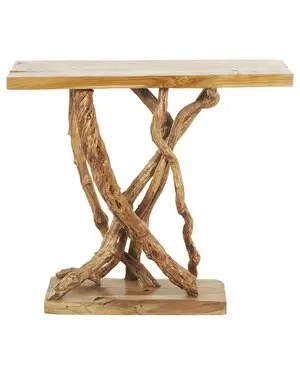 PEYTON LANE Peyton Lane Teak Wood Handmade Small Live Edge Tree Branch Console Table - Brown