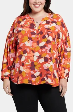NYDJ Paulina Peasant Blouse - Gingervale