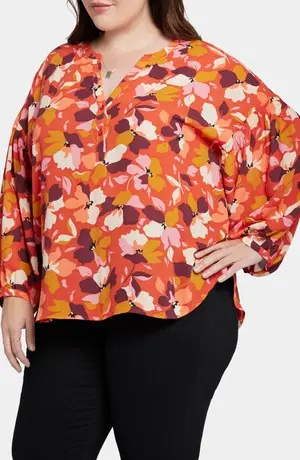 NYDJ Paulina Peasant Blouse - Gingervale