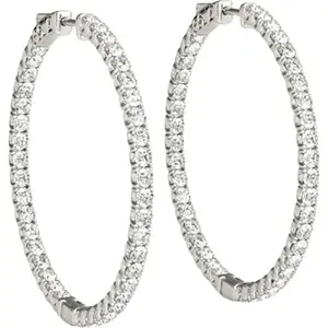 BLISS DIAMOND 1.75 Ct. Lab Grown Diamond Hoop Earrings - 14k White Gold