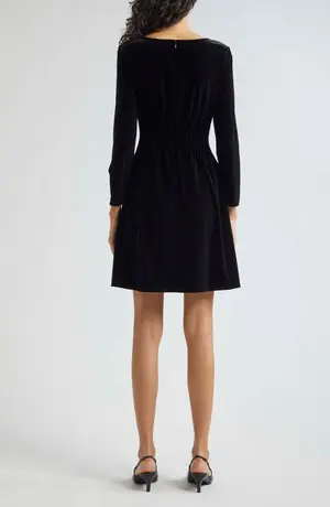 Emporio Armani Cinched Waist Velvet Dress