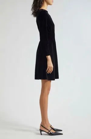Emporio Armani Cinched Waist Velvet Dress