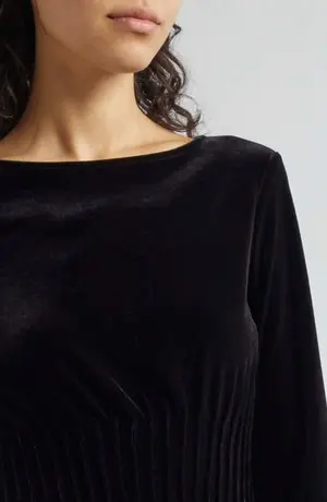 Emporio Armani Cinched Waist Velvet Dress