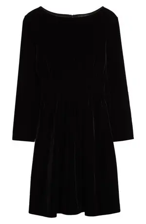 Emporio Armani Cinched Waist Velvet Dress