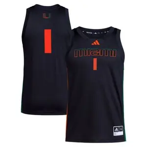 Adidas 1 Miami Hurricanes Swingman Jersey - Black