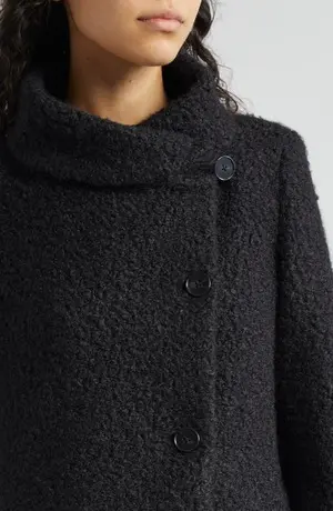 Emporio Armani Asymmetric Bouclé Coat