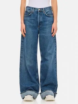 AGOLDE High Rise Wide Leg Jeans - Blue