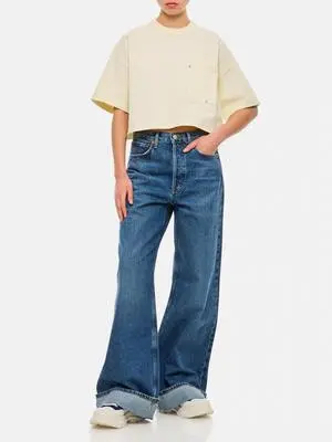 AGOLDE High Rise Wide Leg Jeans - Blue